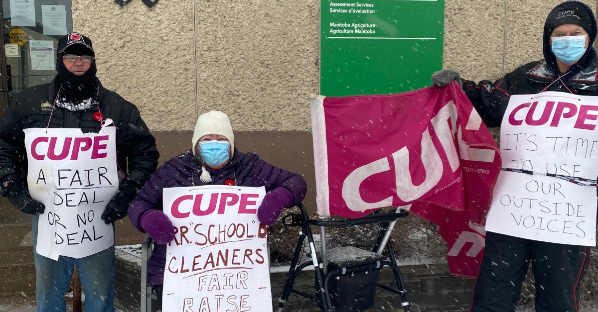 Support striking school custodians and cleaners - CUPE Manitoba